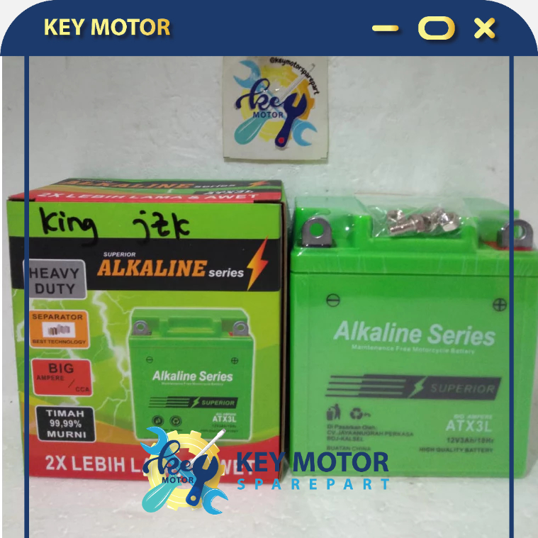 Jual Accu / Aki Motor ALKALINE ATX3L Khusus Motor Rx King - Aki Kering ...