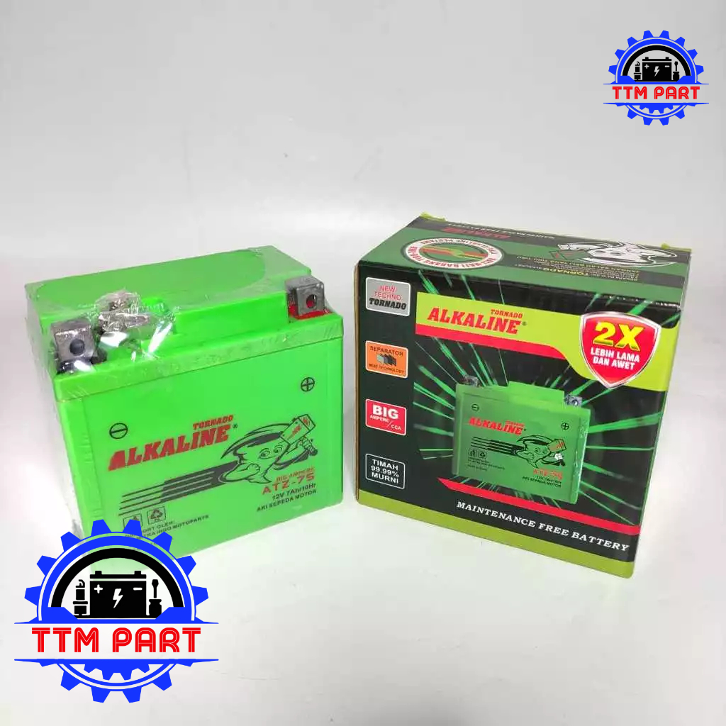 Jual ACCU SATRIA FU ATZ7S ATZ 7S MF- MAINTENANCE FREE TORNADO ALKALINE ...