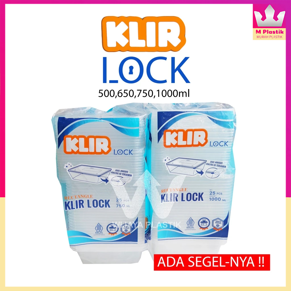 Jual Aneka Thinwall KLIR RLOCK 500 750 1000 ML Rectangle | 500ml 750ml 1000ml premium seal rapat ...