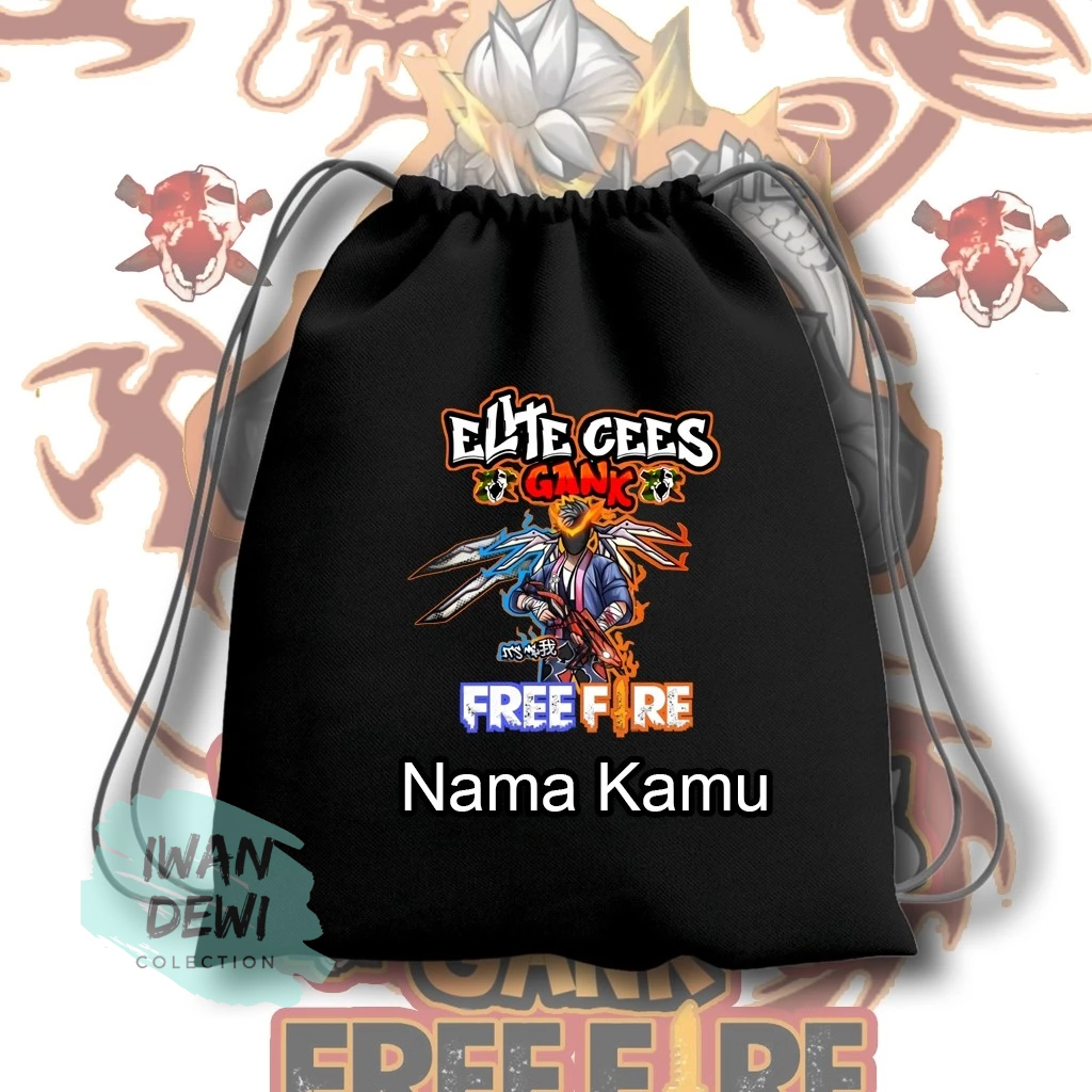 Jual Tas Serut Anak Free Fireee Freefire Custom Nama – Tas ff Praktis ...