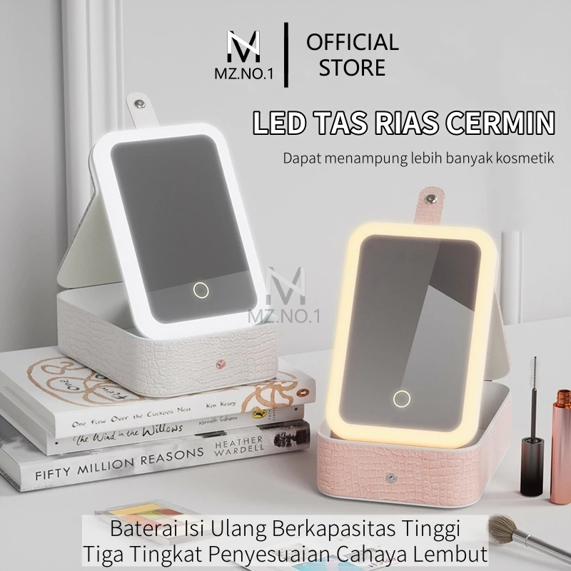 Jual 【COD】Tas Makeup Kosmetik Cermin LED / Tas Makeup MUA Cermin LED ...