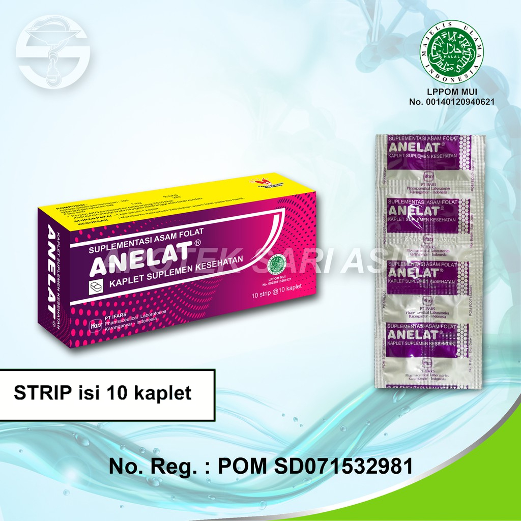 Jual ANELAT | Suplemen Asam Folat | Strip isi 10 kaplet | Shopee Indonesia
