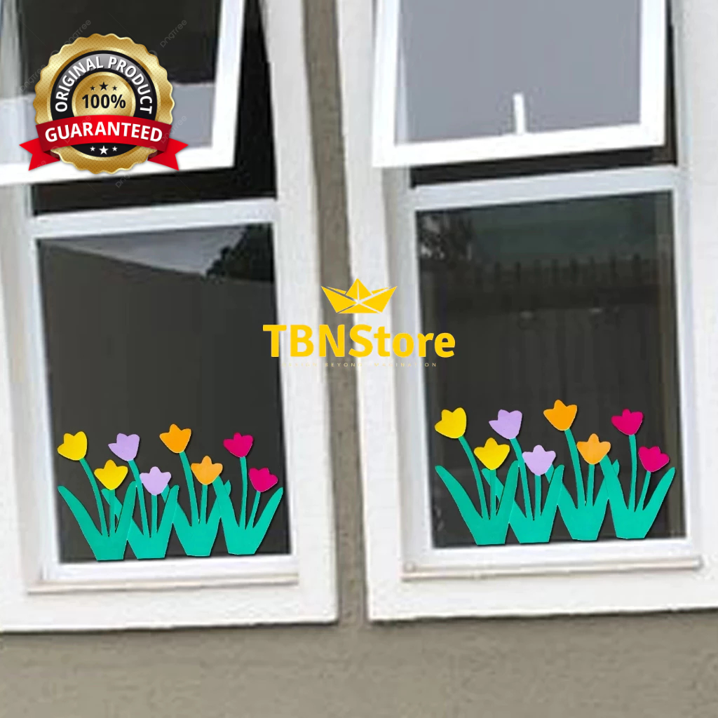 Jual 4 Dekorasi Kelas BUNGA TULIP Hiasan Dinding Jendela Pintu Rumah ...