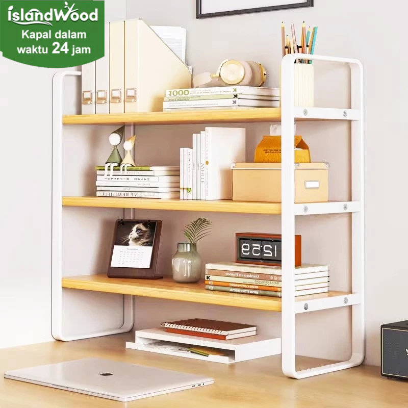 Jual Rak Buku Rak Kayu Serbaguna Rak Buku Mini Portabel Stationery ...
