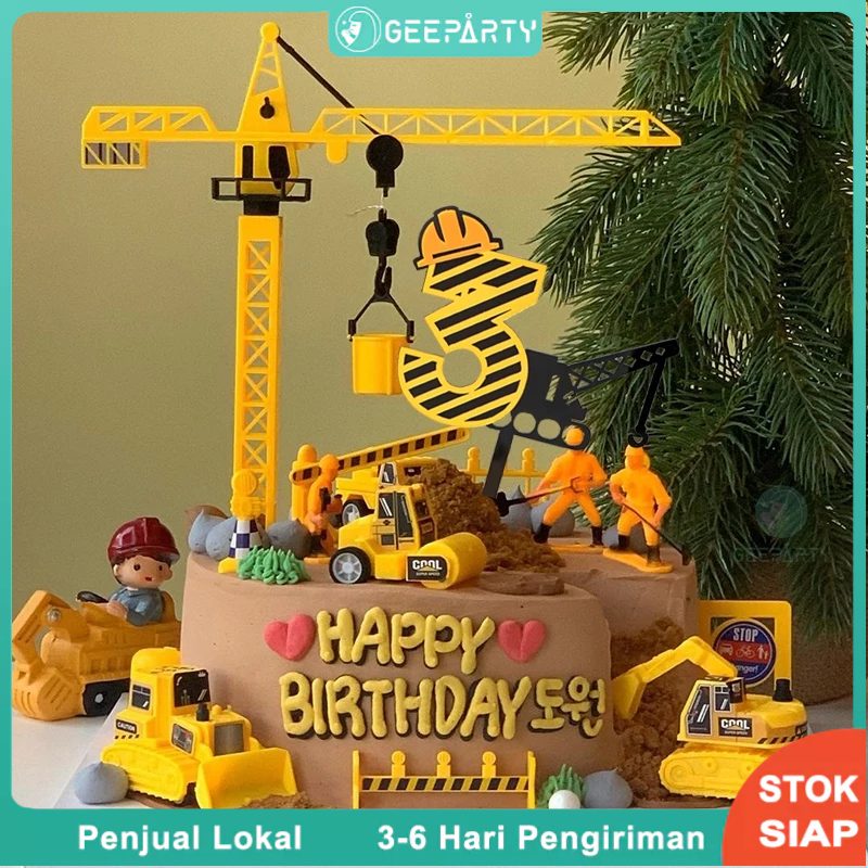 Jual Tema Konstruksi Topper Kue Derek Teknik Untuk Dekorasi Kue Pesta Ulang Tahun Anak Laki-laki ...