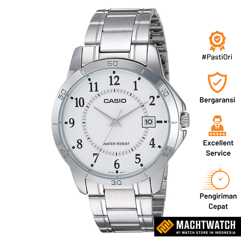 Jual [Ramadhan Sale] Jam Tangan Pria Analog Casio General MTP-V004D-7BUDF MTPV004D White Dial ...