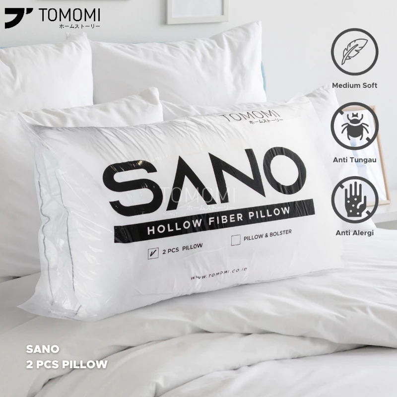 Jual TOMOMI - Sano Two Pillow Set Hollow Fiber 50x75 Bantal Set 2pcs | Shopee Indonesia