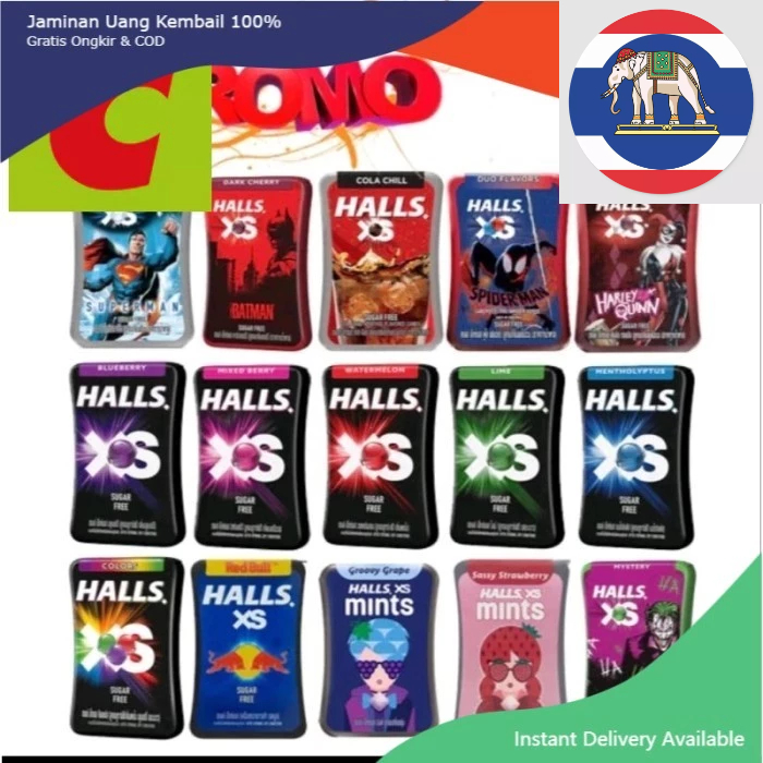 Jual original HALLS XS SUGAR FREE CANDY ORIGINAL THAILAND snack ...