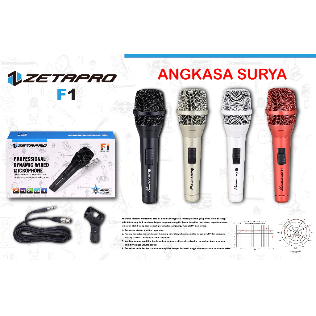Jual Mic Kabel ZETAPRO F1 / F-1 Original / Microphone Cable Zetapro F 1 ...