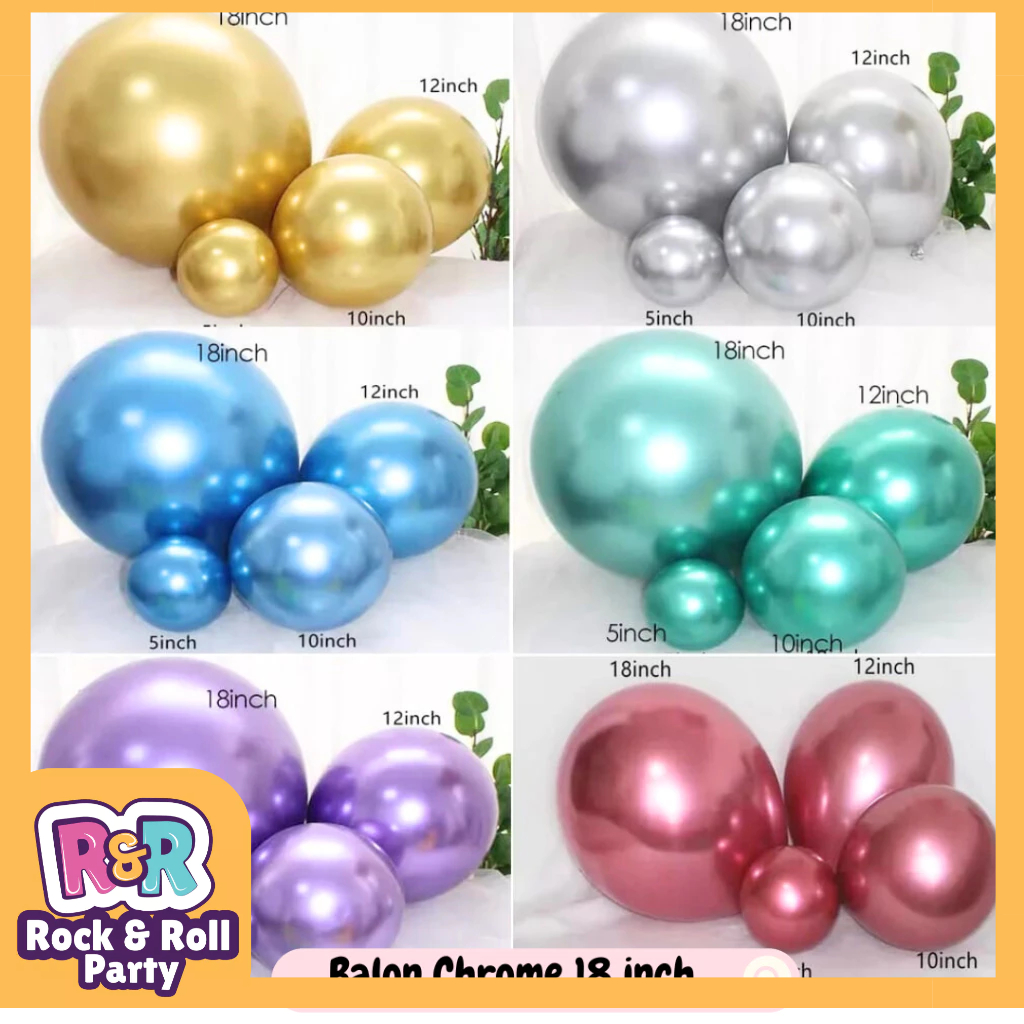 Jual Balon Latex CHROME 18 INCH / CHROME JUMBO / BALON LATEX METALIK ...