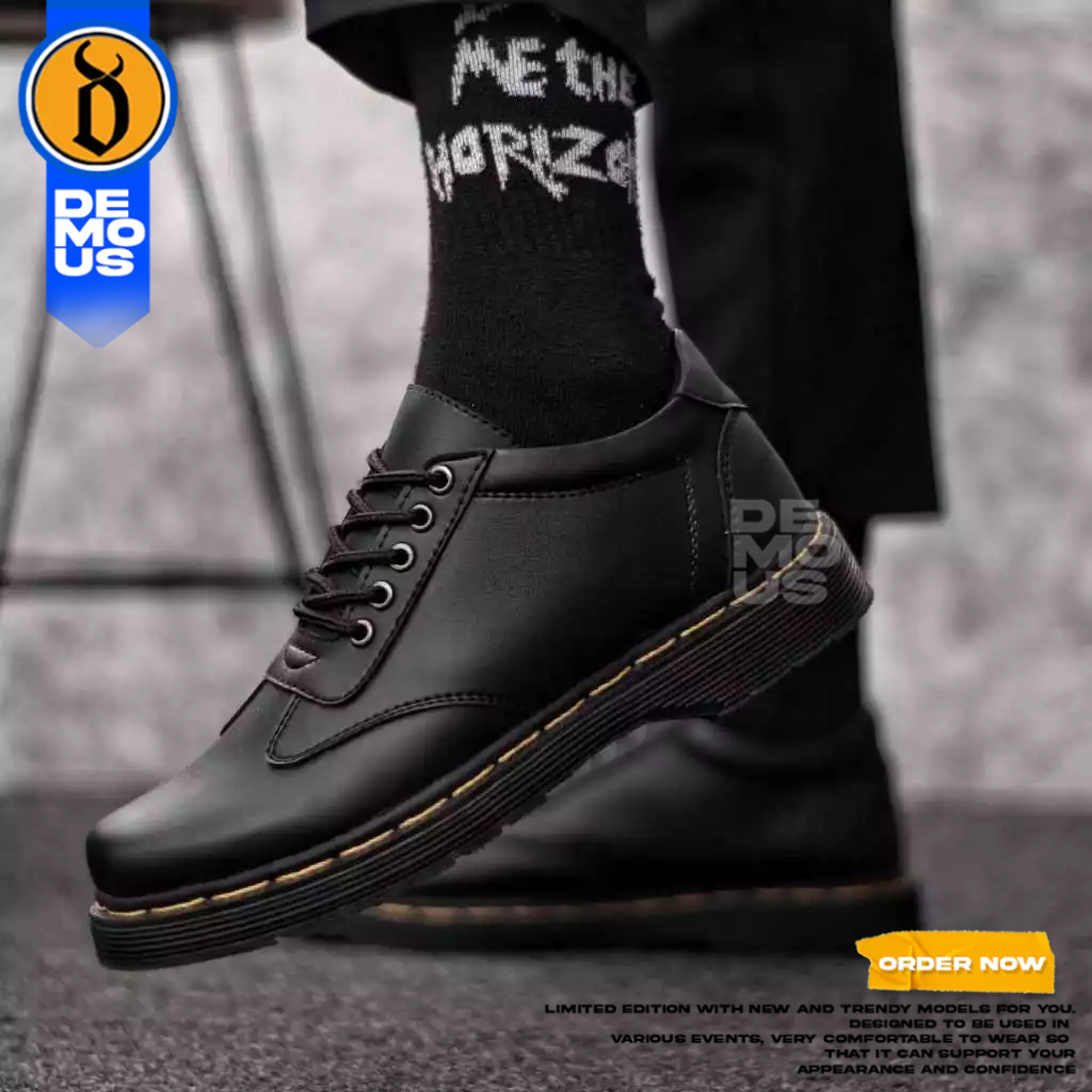 Jual DEMOUS - Sepatu Formal Docmart Tali Hitam Pria | Shopee Indonesia