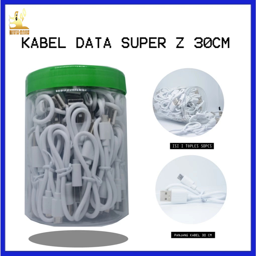 Jual SUPER J Kabel Power Bank Micro USB Fast Charging 30CM GARANSI 12 ...