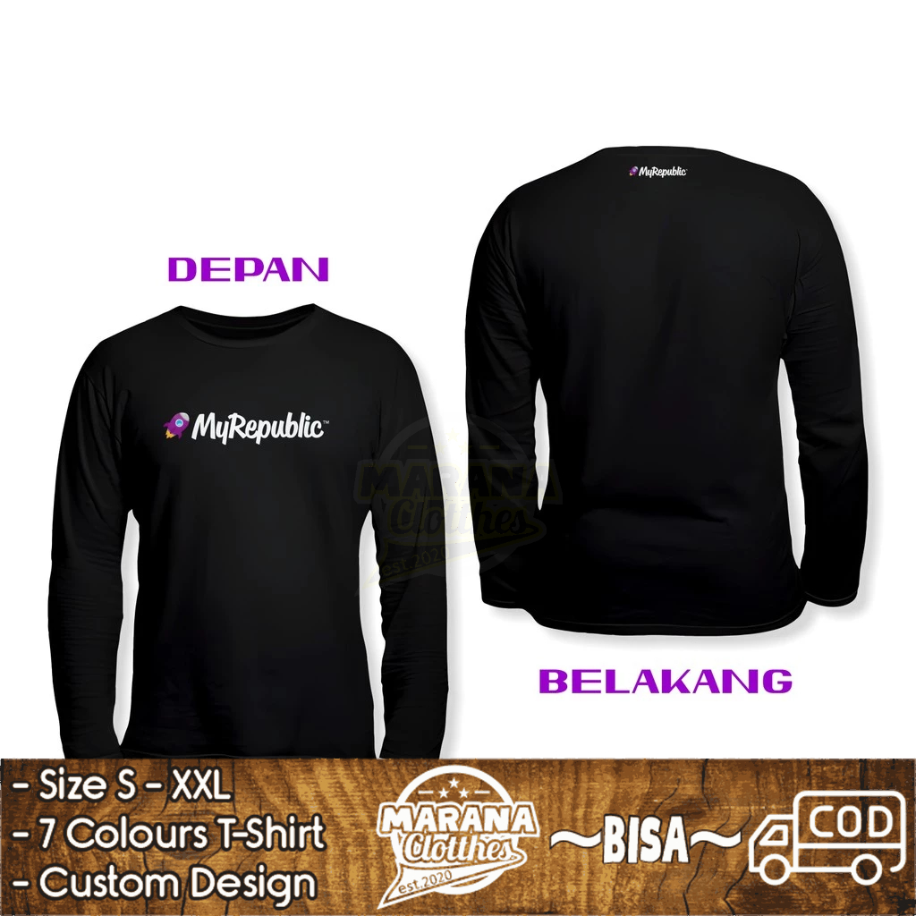 Jual Kaos MyRepublic Logo DB Lengan Panjang Baju Perusahaan | Shopee ...