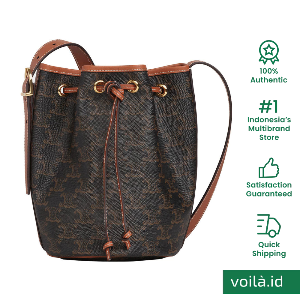 Jual Triomphe Canvas Small Drawstring Bag Tan | Shopee Indonesia