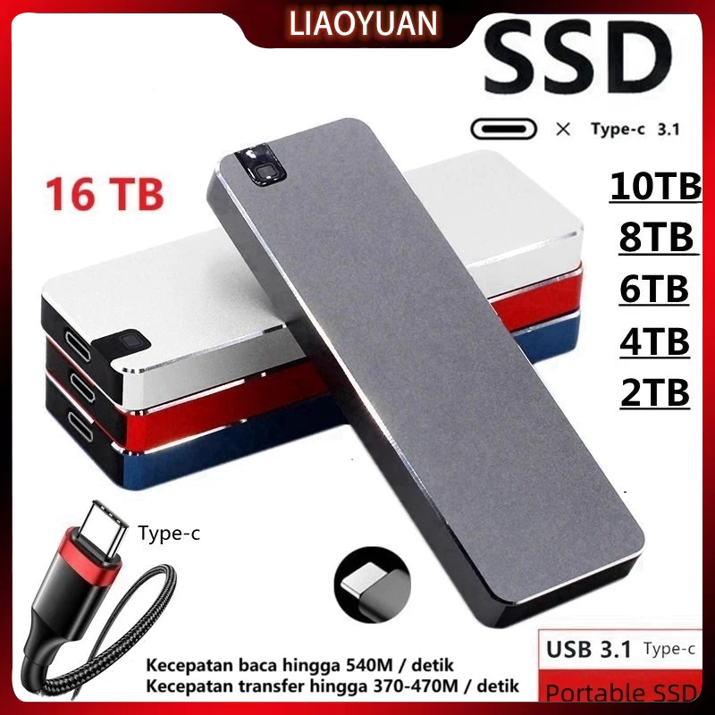 Jual 【COD 24H】Portable SSD Type-c USB3.1 hard drives 2TB 8TB 16TB ...