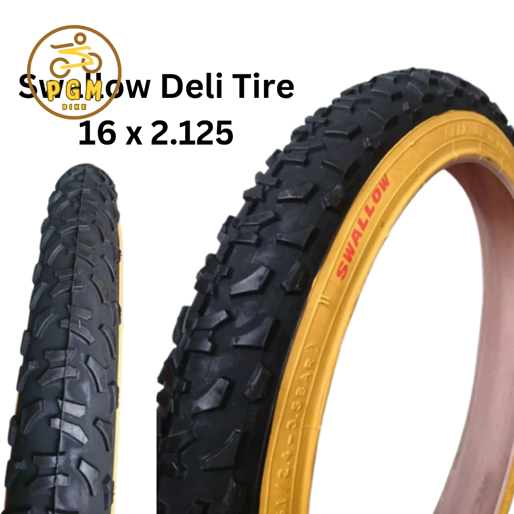 Jual SWALLOW Ban Luar Sepeda Ukuran 16 x 2.125 / 2125 Deli Tire Kuning Anak BMX Mini Lipat ...