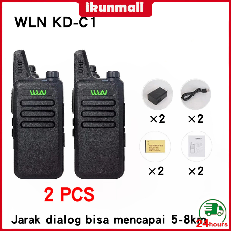 Jual 【COD】WLN Walkie Talkie Full Set UHF KD C1 7 Hari Garansi | Two Way ...