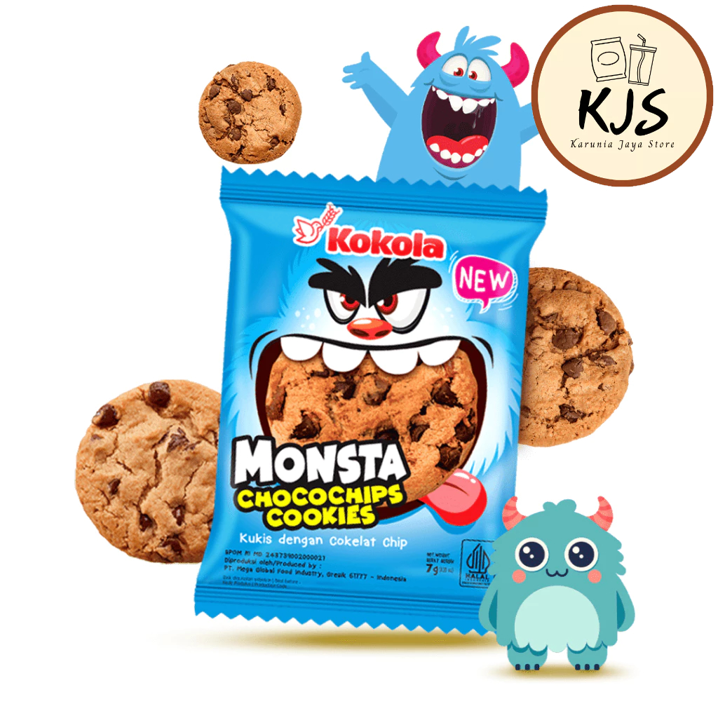 Jual KOKOLA MONSTA CHOCOCHIP COOKIES 7gr (HARGA PER BAL/1 BAL ISI 20 ...