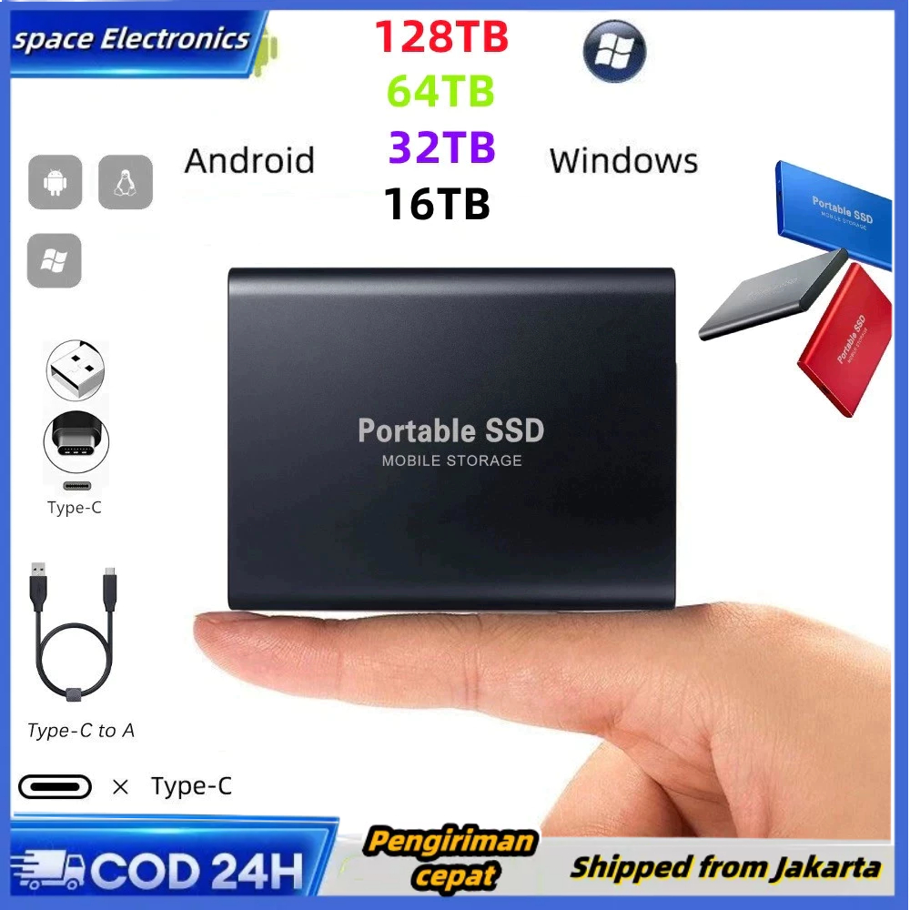 Jual 【COD】Hardisk Eksternal Portable SSD External hard drives 1TB 2TB ...