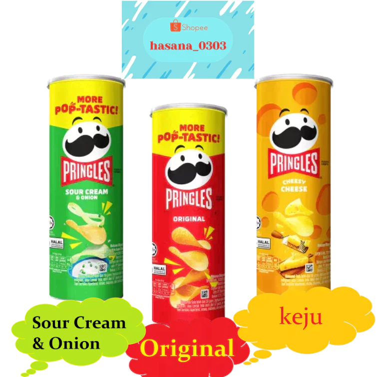 Jual Pringles Keripik Kentang Kaleng 102 g [ Original - Keju - Sour ...