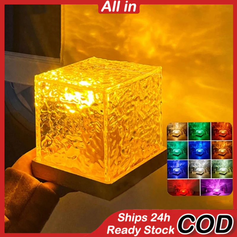 Jual 16 warna RGB Lampu malam riak air berputar lampu malam suasana kap ...