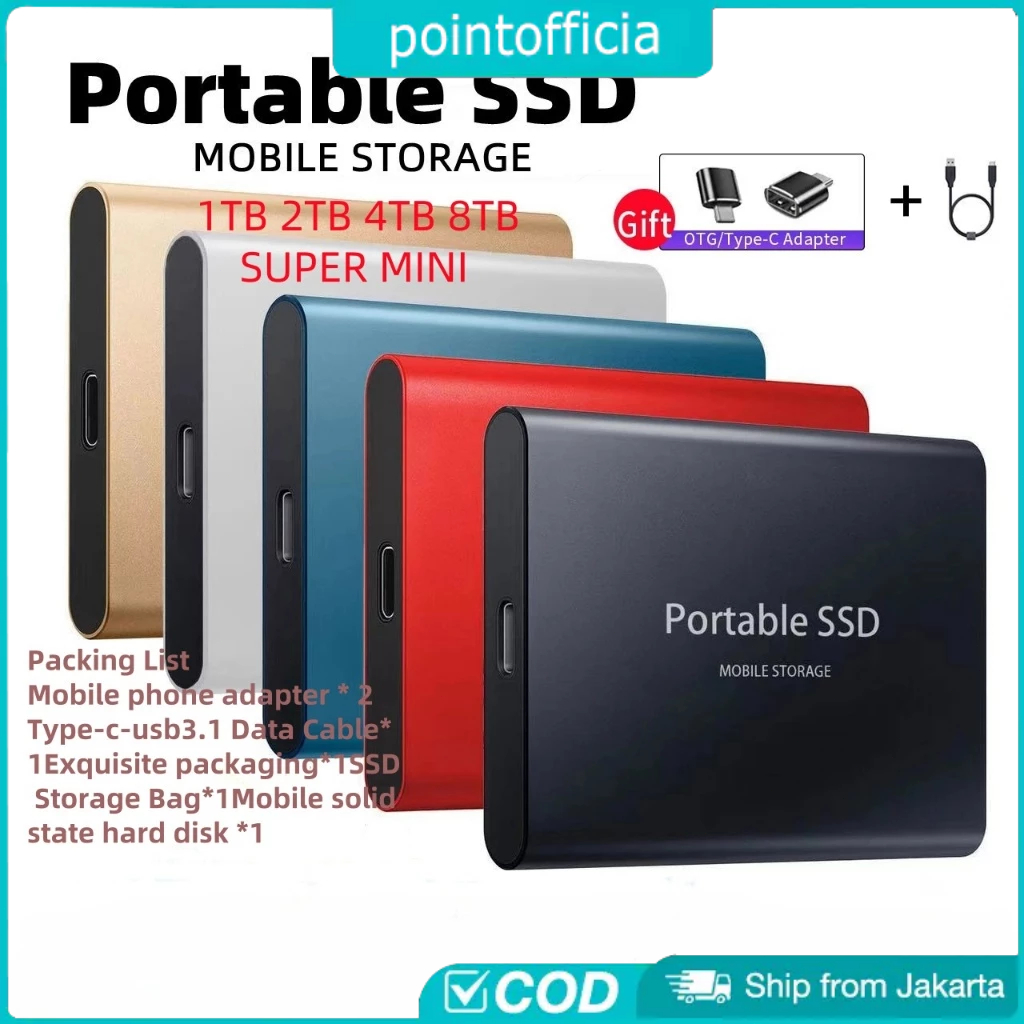 Jual {COD}Hardisk Eksternal Portable SSD External hard drives 1TB 2TB ...