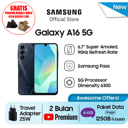Jual SAMSUNG SMARTPHONE GALAXY A16 5G 8 GB/256 GB (SM-A166P/DS) 6,7" | Shopee Indonesia