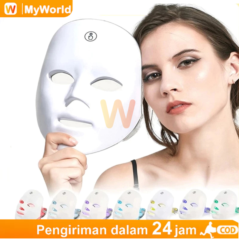 Jual 【COD】 Masker Warna LED Mask PDT Light 7 Warna Led Mask Photon ...
