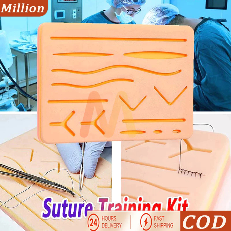 Jual COD Alat Hecting Set Model Kulit Silikon Pad Sutura Latih Jahit ...