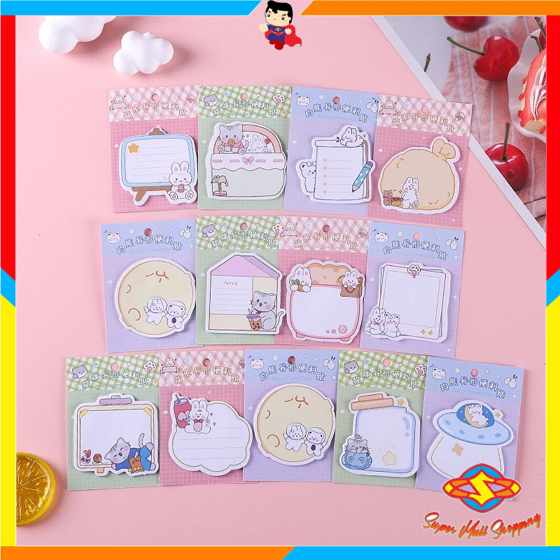 Jual SMS Sticky Note Karakter Kartun Lucu Isi 20 Lembar Tempelan Kertas ...
