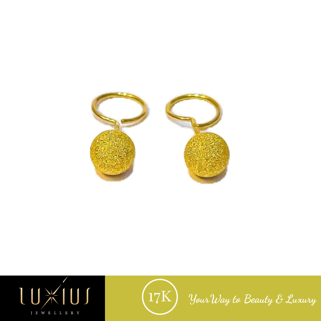 Jual Anting Emas Toge Bulat Yellow Gold 17K Luxat0036 Luxius | Shopee Indonesia