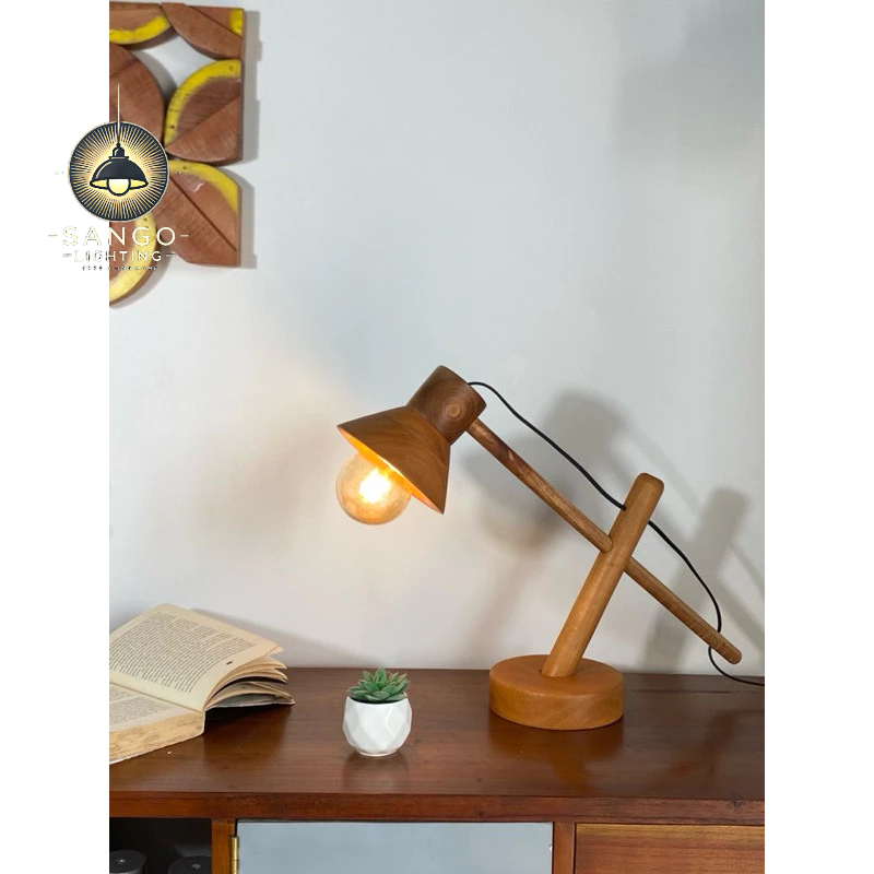 Jual lampu meja Lampu belajar lampu arsitek minimalis wood | Shopee ...