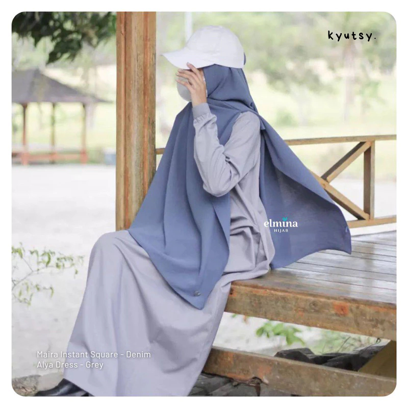 Jual Elmina Maira Instant Square Denim Biru Jilbab Hijab Segi Empat ...