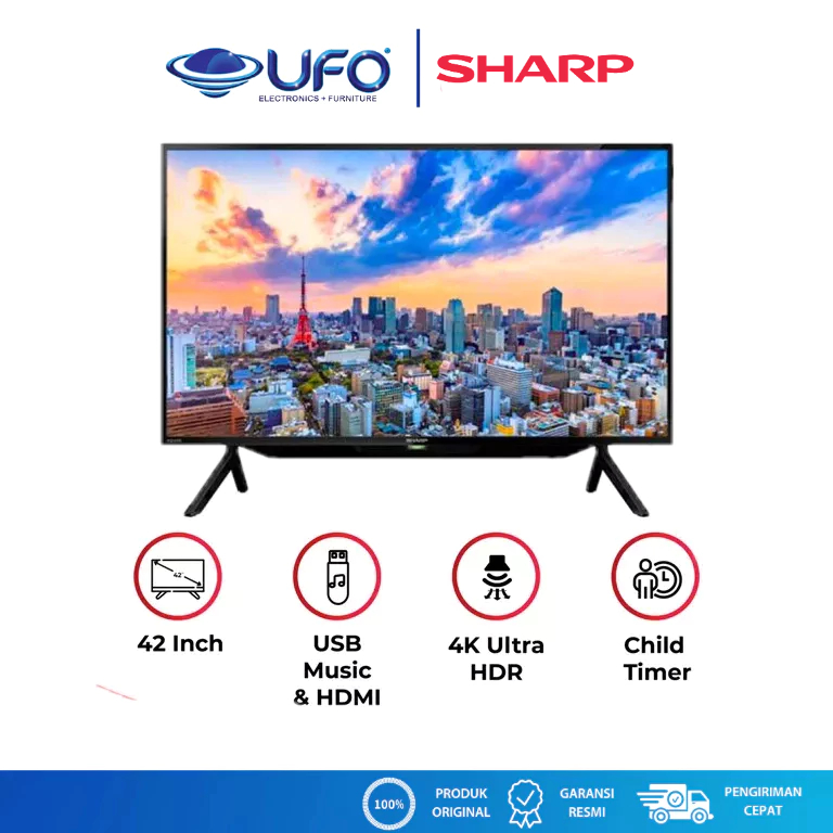 Jual Sharp 42 Inch Led Aquos Full HD Easy Smart TV 2TC42DF1 | Shopee ...