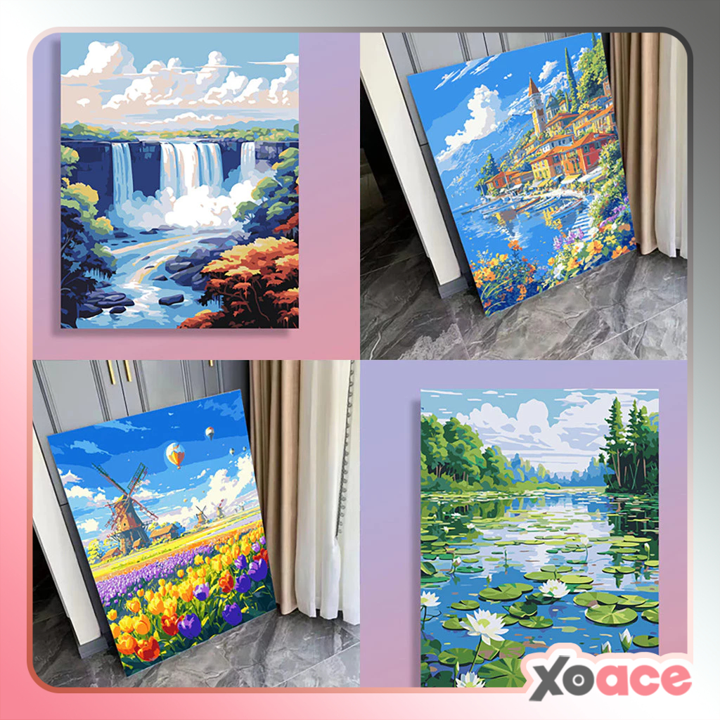 Jual 30x40 FRAMED DIY Paint By Number Kit Digital Painting By Numbers ...
