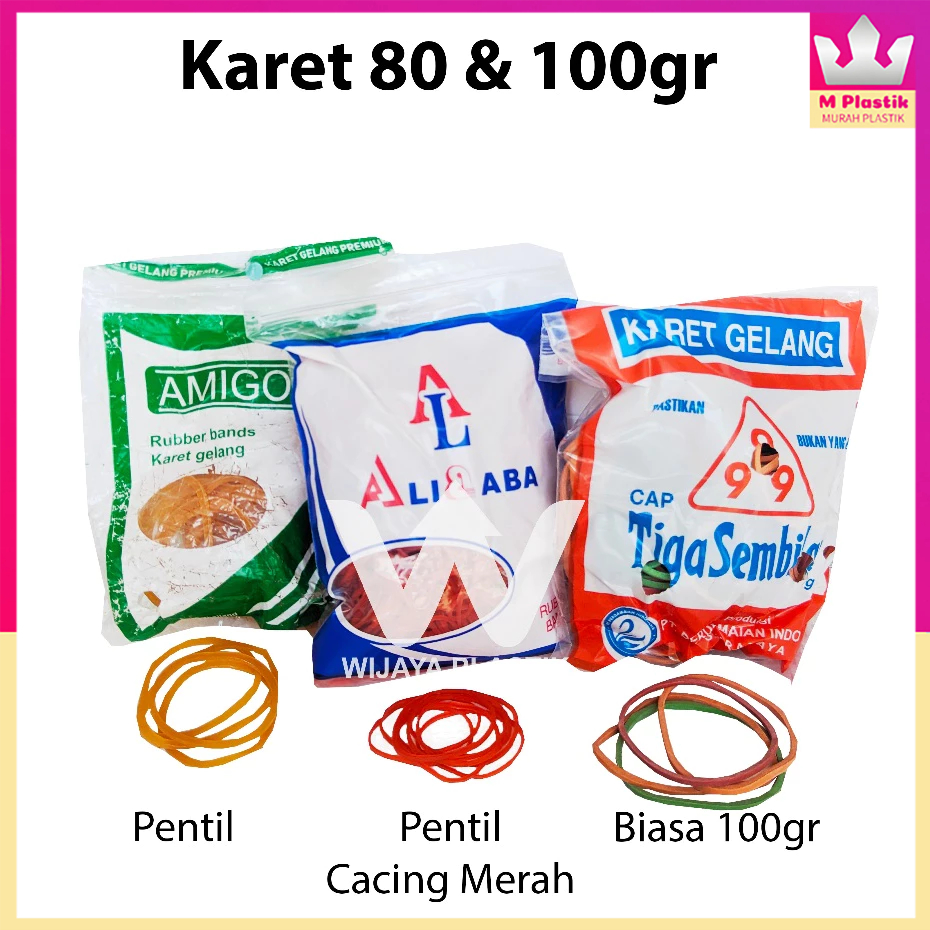 Jual Aneka Karet Gelang [PIALA/999/93/AMIGO] (PENTIL/BIASA) Kuning Merah --- 80 100 gr @Pack ...
