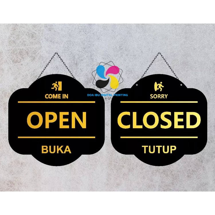 Jual OPEN CLOSE SING BOARD AKRILIK | BOLAK BALIK | Acrylic Signage Open ...