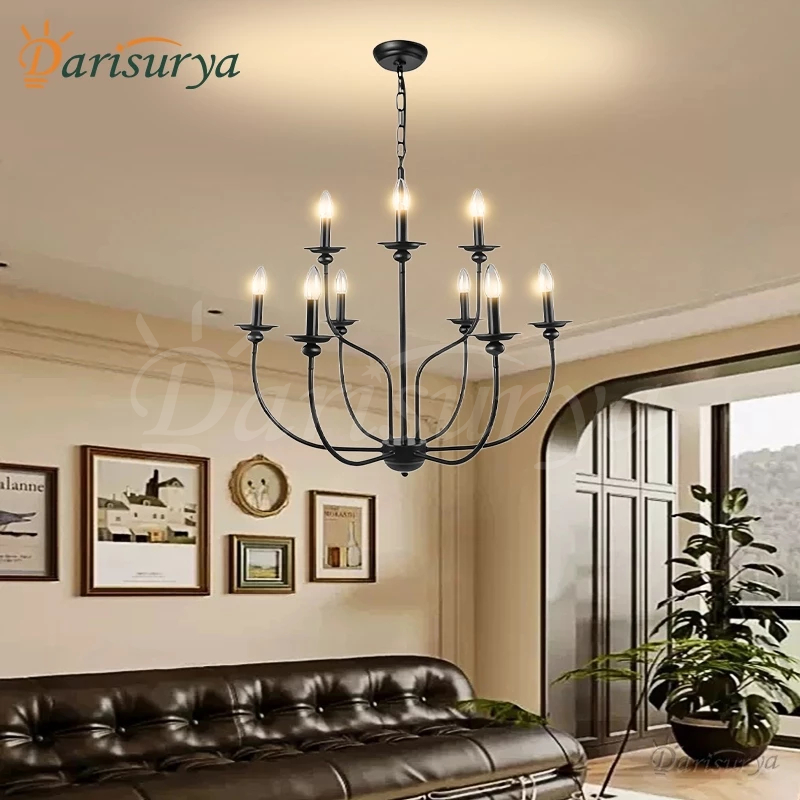 Jual Lampu Gantung Hitam Klasik Amerika 2 Lapis lampu taman Lampu Hias ...