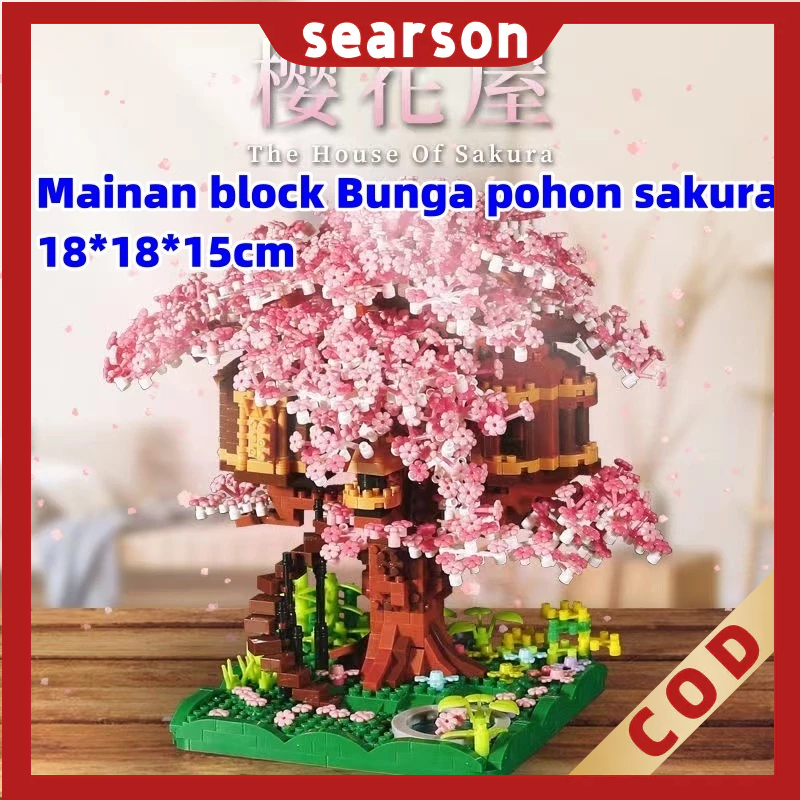 Jual 【24H】Mainan Bunga pohon sakura /Mainan Balok Bangunan Mini Model ...