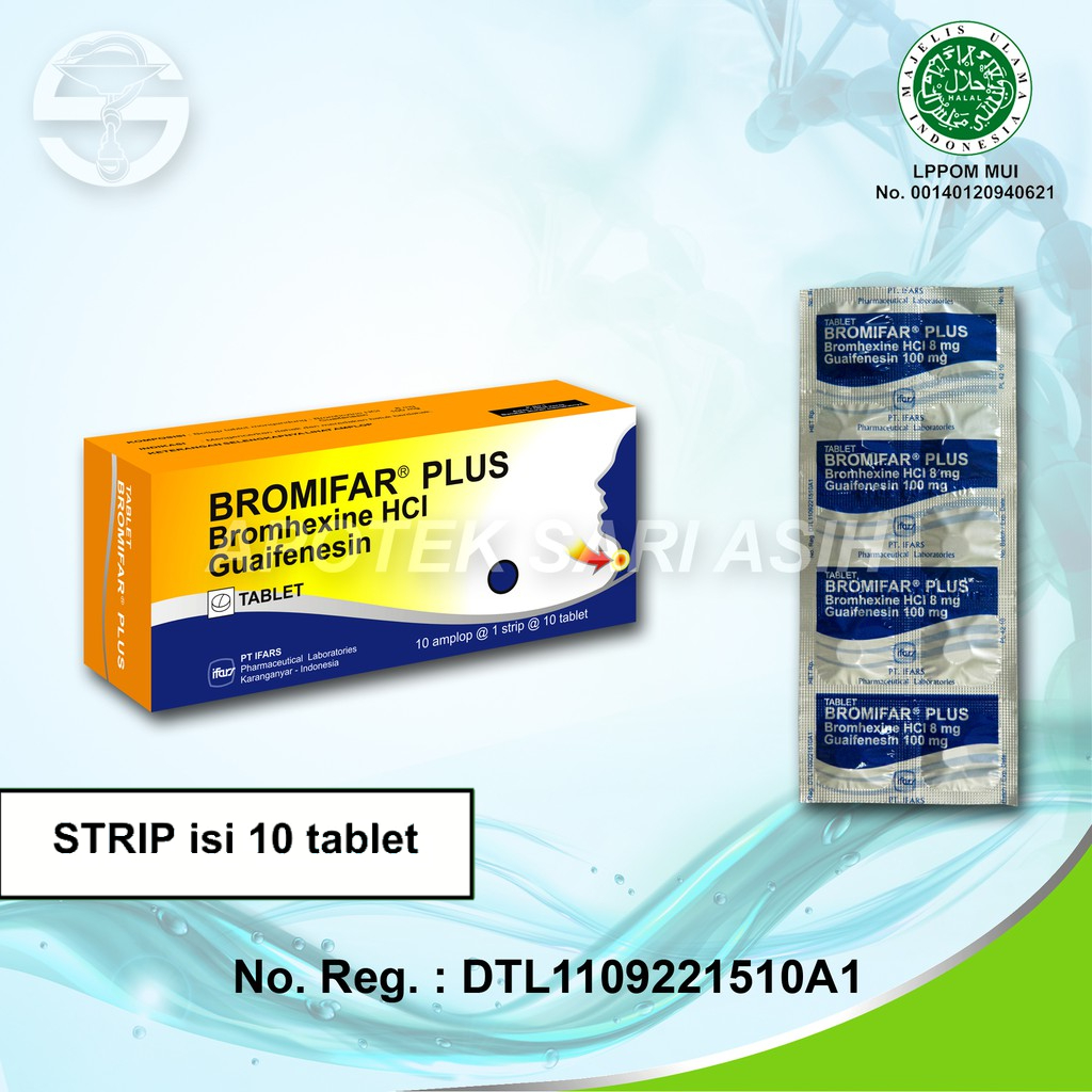 Jual BROMIFAR PLUS Tablet Ifars STRIP isi 10 bromhexin dan guaifinesine ...