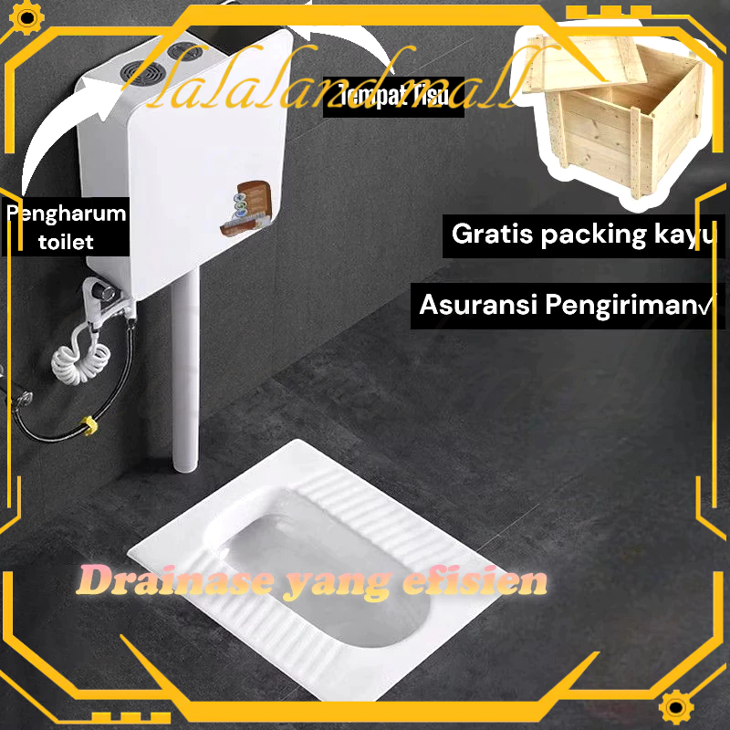 Jual Termurah-COD Kloset Jongkok[1 Set ] Energy Saving Water Tank Wc Jongkok BahanKeramik Warna ...