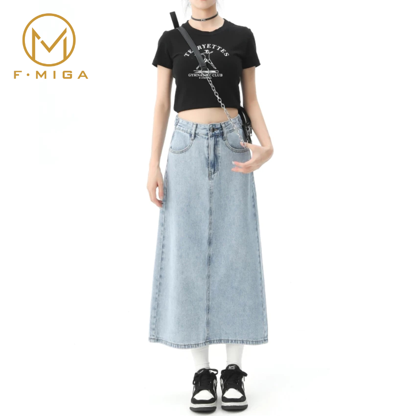 Jual Rok Wanita Jeans Bersilang Blue Light 2024 Trend Musim Panas ...