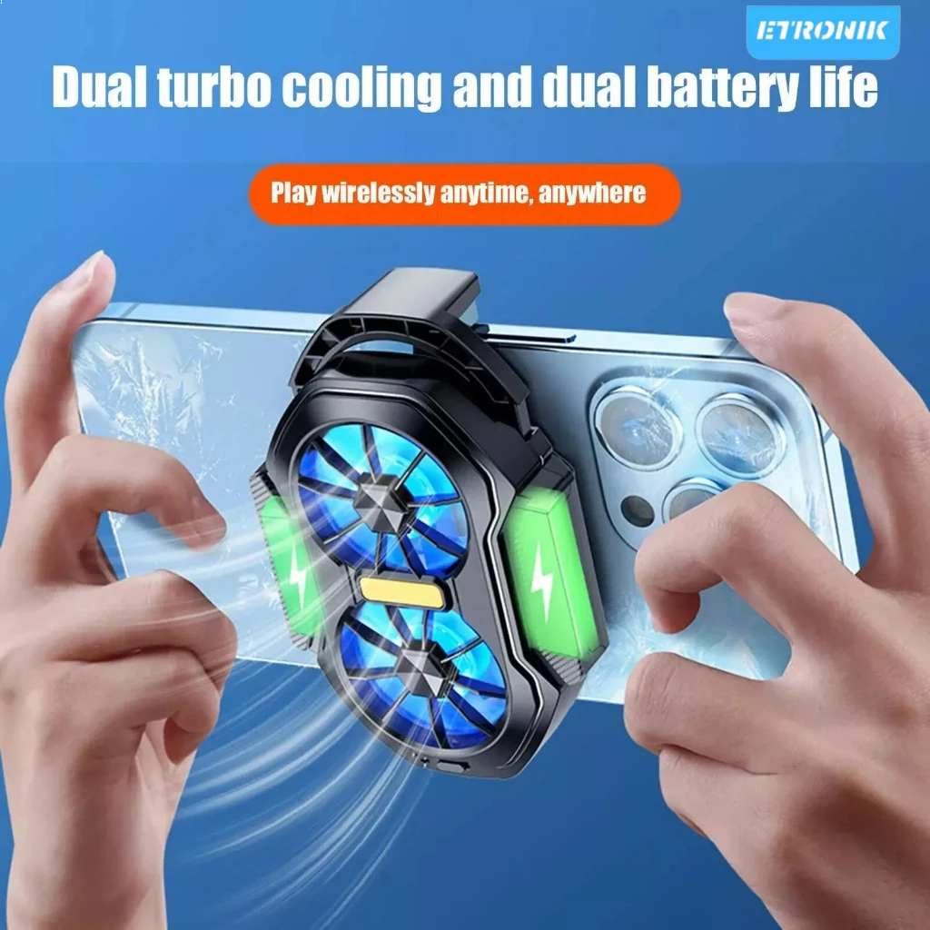 Jual ETRONIK Wireless Portable Phone Cooler Cooling Fan for Mobile ...