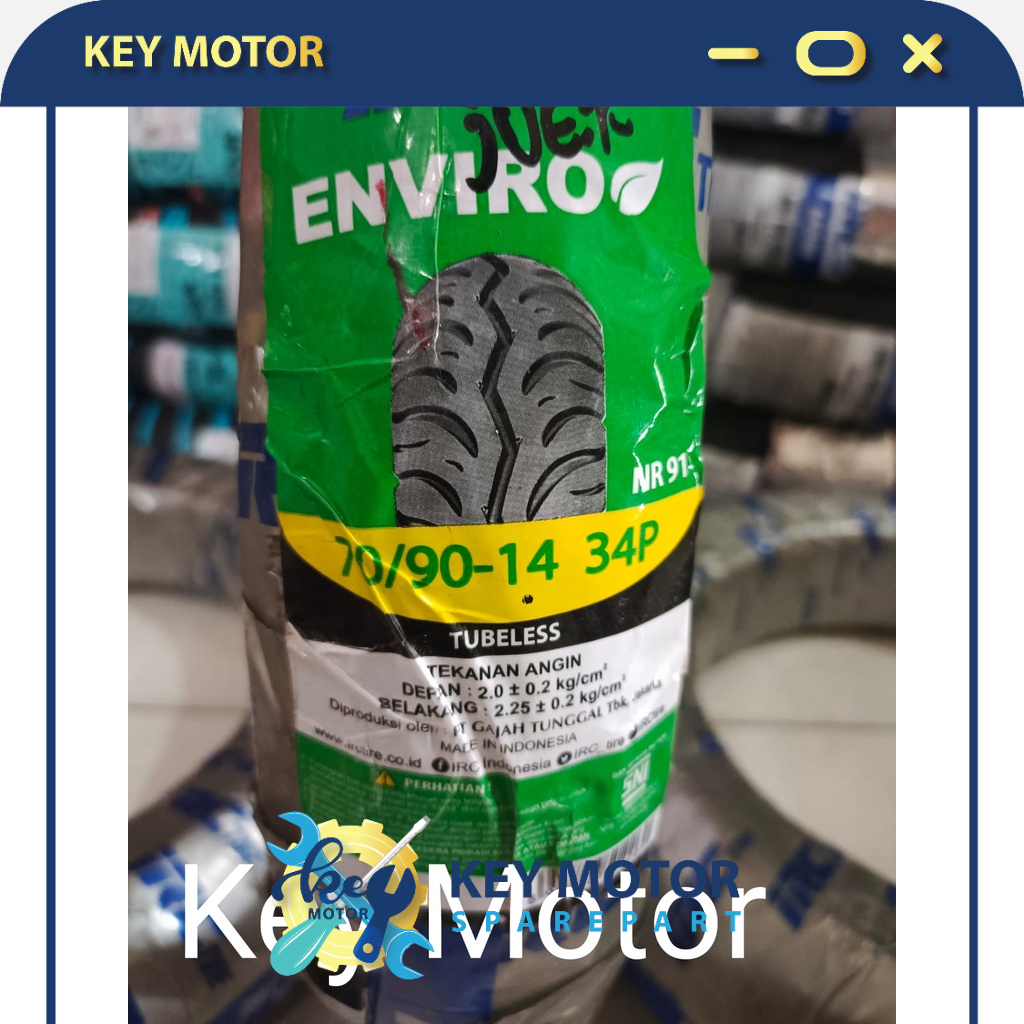 Jual Ban Luar Motor IRC Enviro 70/90-14 TUBELESS TUBLES 100% Asli dan ...