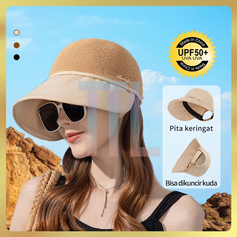 Jual Topi Matahari Pinggiran Besar Keren/Topi Matahari Wanita Impor ...