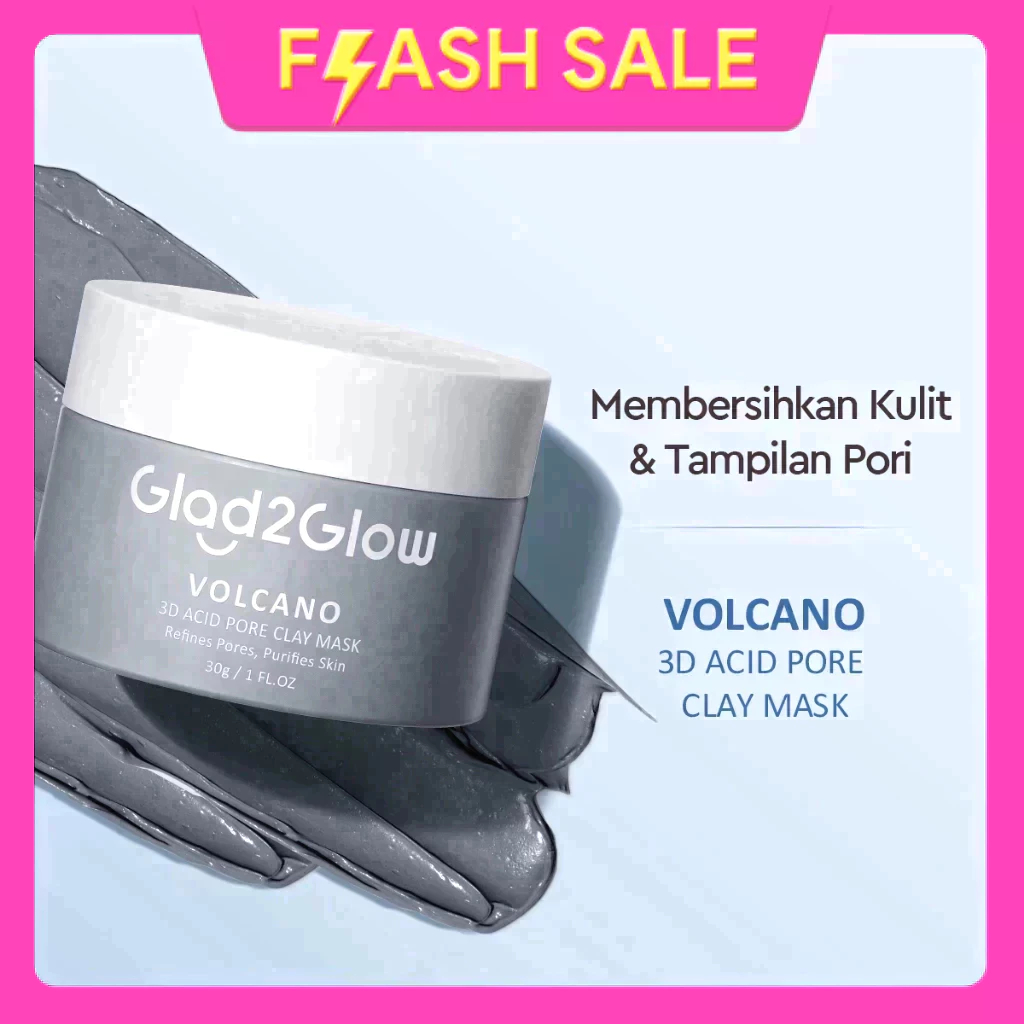 Jual 【100% ORI】Glad2Glow Volcano 3D Acid Pore Clay Mask 30g Glad2Glow Masker Wajah g2g Masker ...