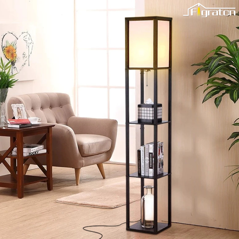 Jual Lampu Lantai Rak Ruang Tamu Minimalis Modern Dudukan LED 3 Warna ...