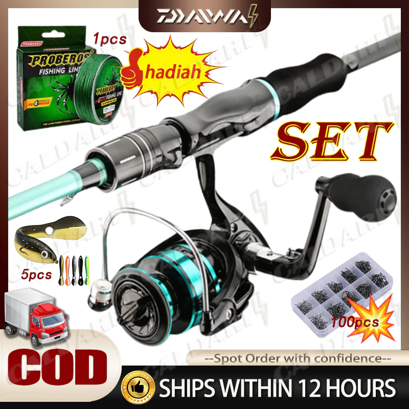 Jual DAIWA Joran Spinning Solid Carbon Joran Pancing Set Reel Pancing ...