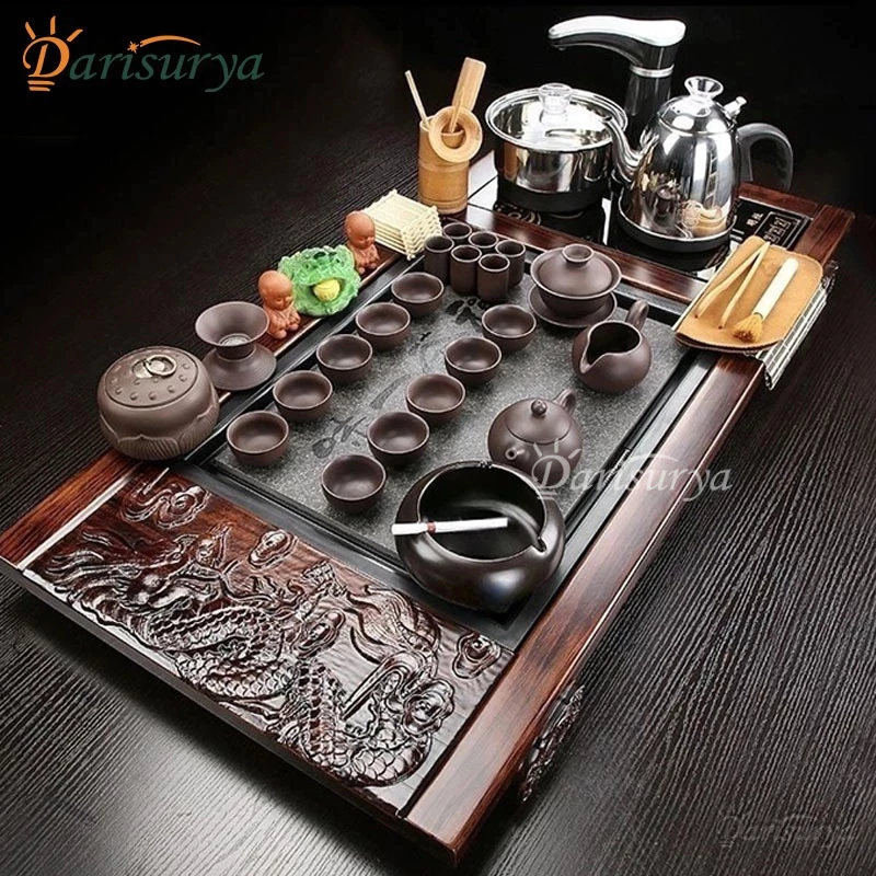 Jual Chines Tea Pot Set Full Set Elektrik Kungfu Tea Set Teapot Tray ...