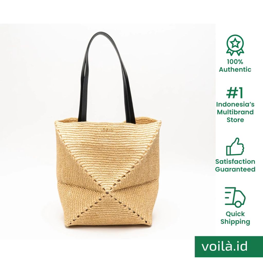 Jual Puzzle Fold In Raffia Tote Bag Natural | Shopee Indonesia